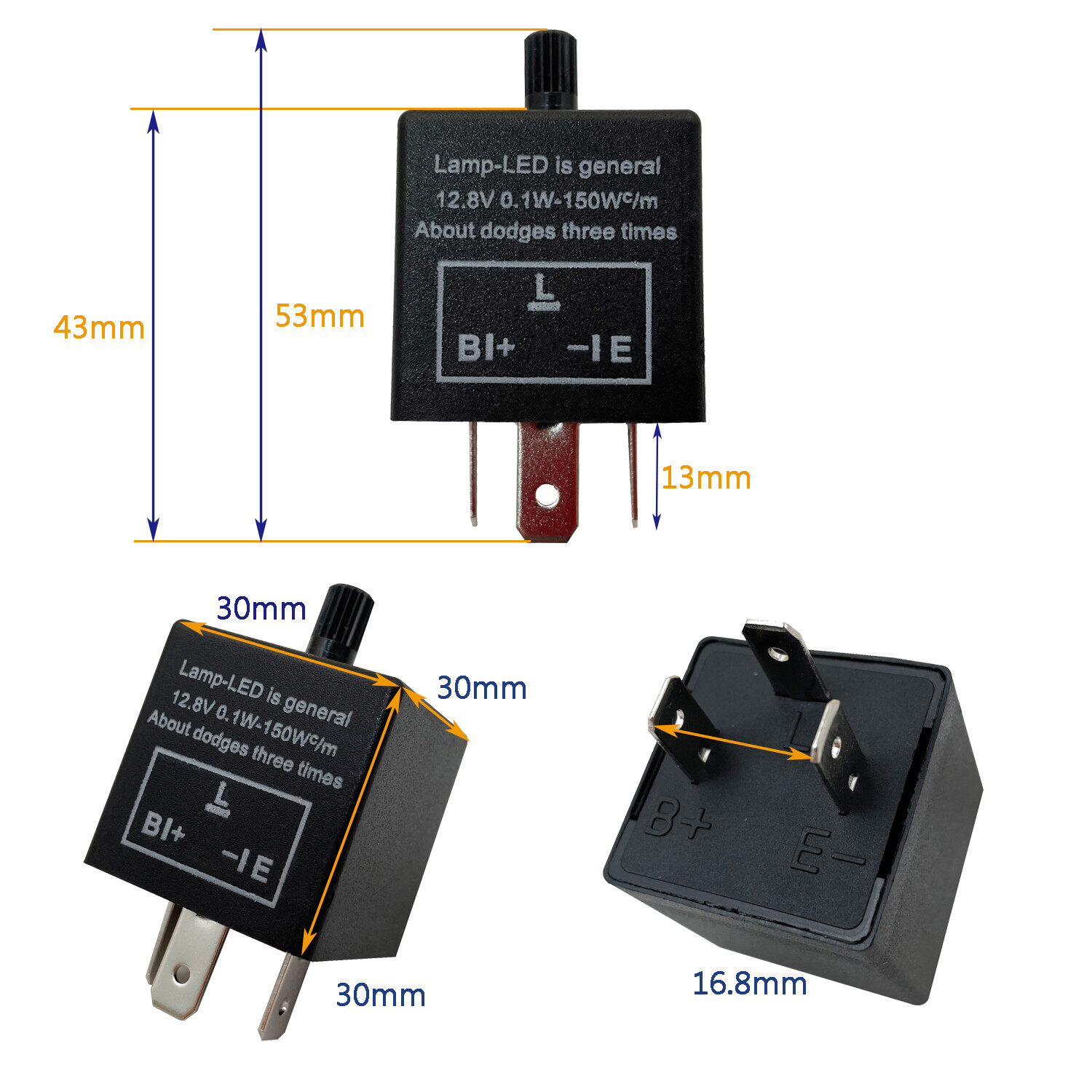 Red Led Hazard Warning Rocker Switch + Adjustable Flasher Relay CF13KT ...