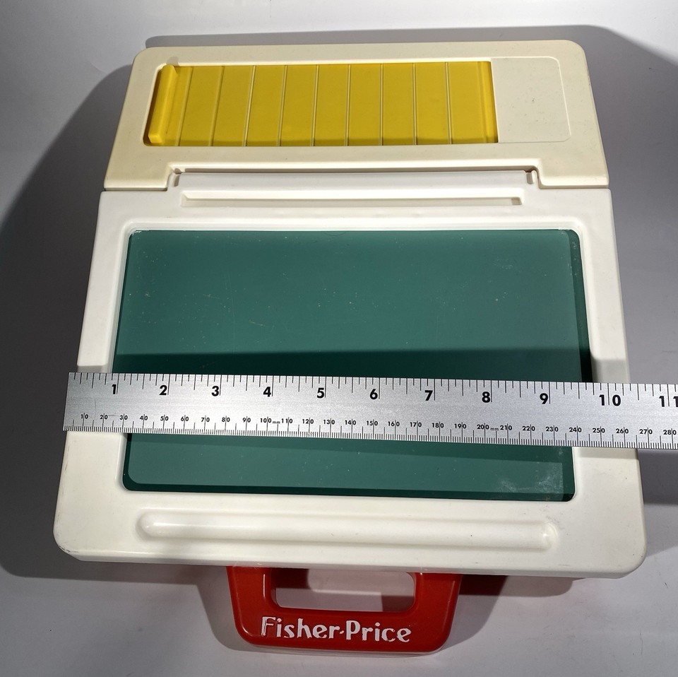 Vtg 1990 Fisher Price School Days Play Desk Magnetic Chalkboard Letters ...