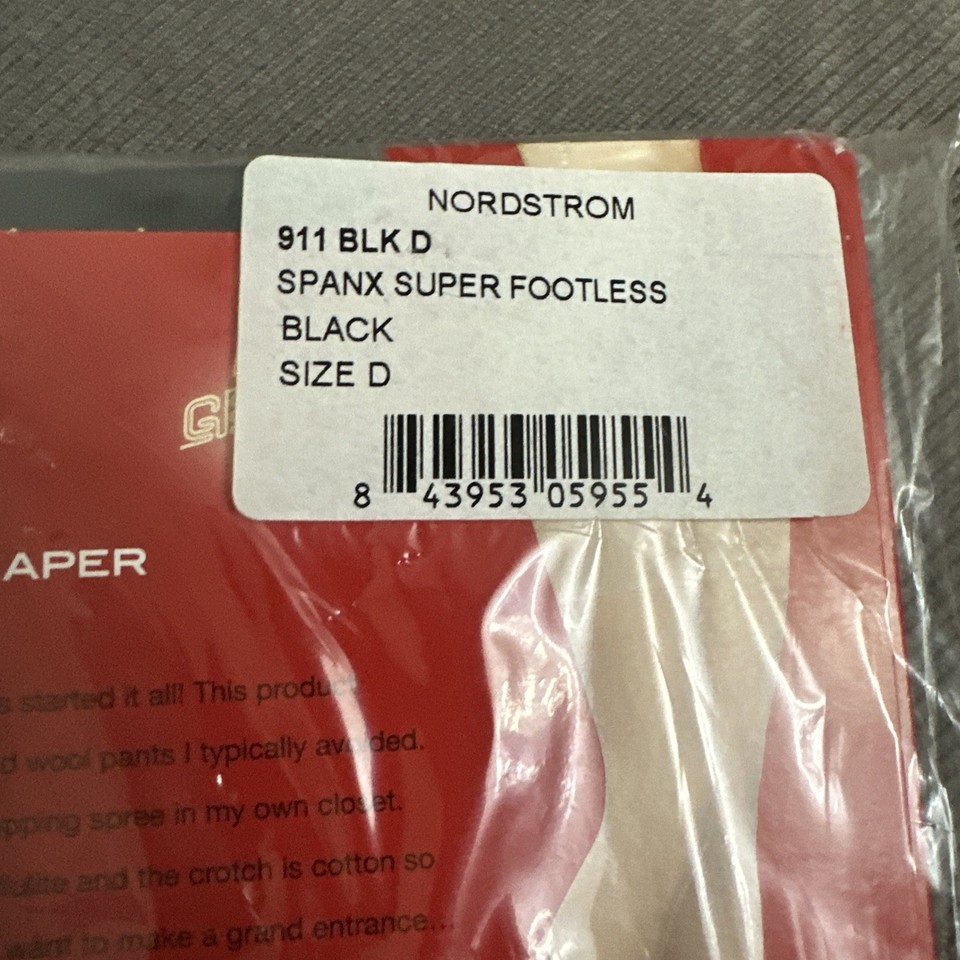 Spanx High Super Waisted Shaper Capri Footless Panty Hose Size D Black ...