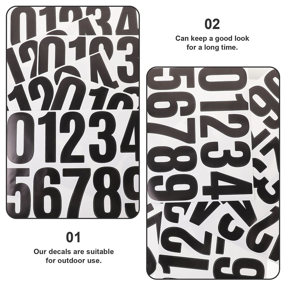 10 Pcs Number Stickers Vinyl Adhesive Waterproof for Mailbox And ...