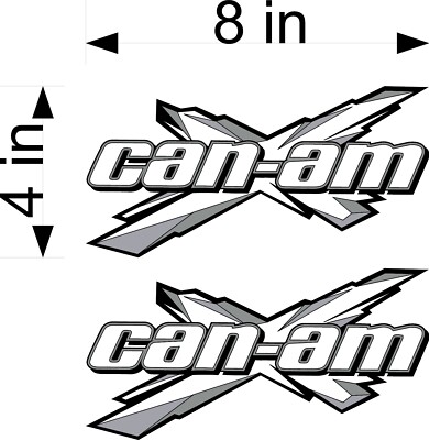 CAN-AM X Logo / WHITE / 8" Pair vinyl decals, stickers, graphics | eBay