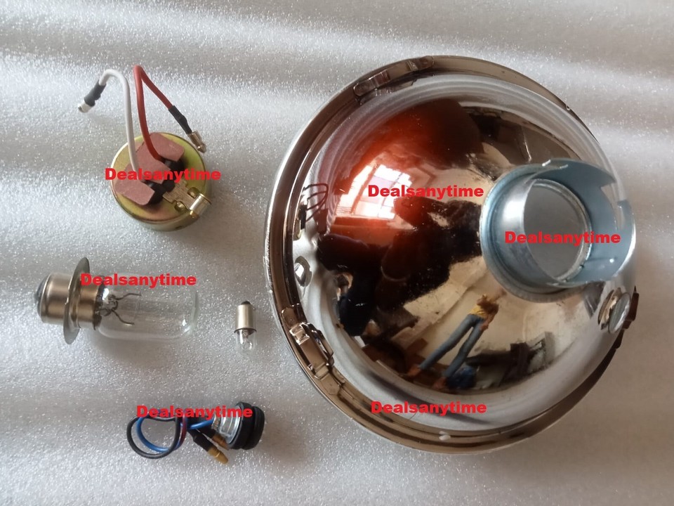 FITS Lucas 700 Headlight 7"INCH 12V Conversion Lamp H4 Halogen Bulb 3 ...