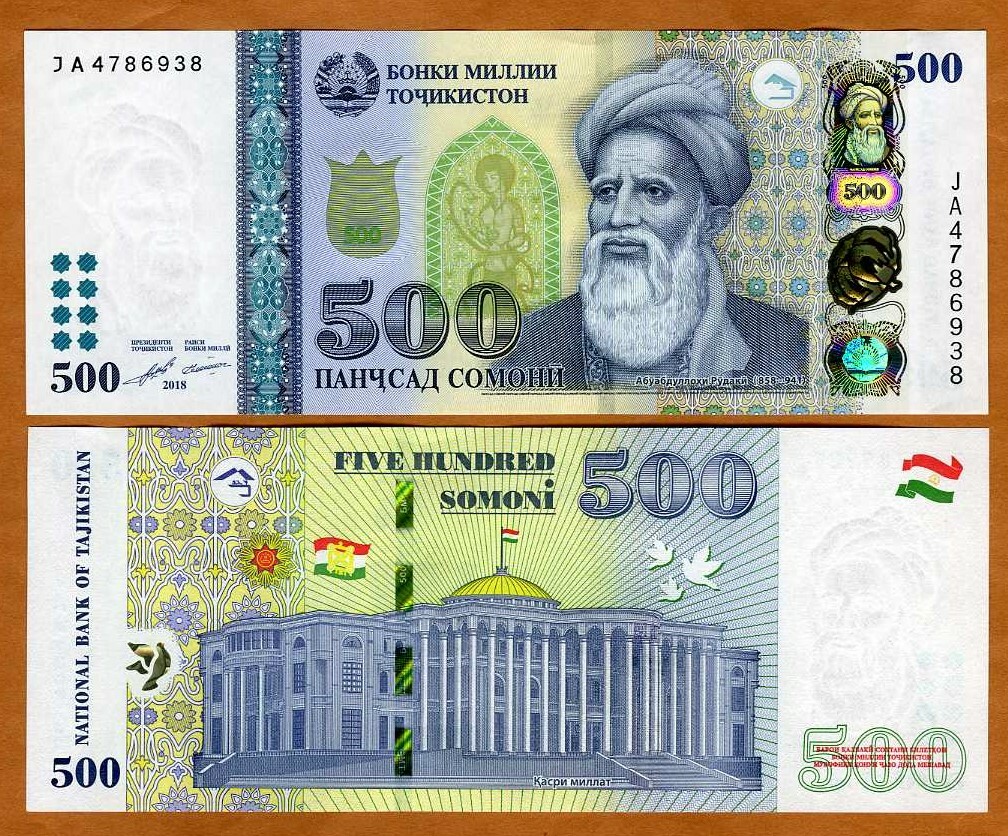 Tajikistan, 500 Somoni, 2018, Ex-USSR, P-New, UNC New Security, highest ...