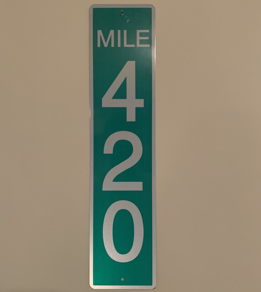 420 Mile Marker Sign With Holes Reflective Aluminum 17”x4” | eBay