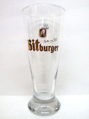 Bitburger 0.25L Beer Glass vgc (6 7/8" x 2 7/8") - 6 glasses available ...