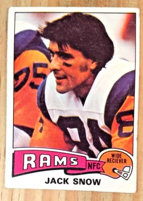 1975 TOPPS JACK SNOW CARD#258 LOS ANGELES RAMS NOTRE DAME FIGHTING ...