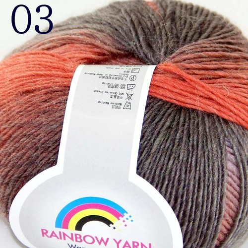 Sale DIY 8Ballsx50g Soft Cashmere Wool Colorful Rainbow Shawl Hand Knit ...