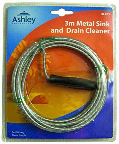 3m Long Flexible Spring Drain Cleaner Rod Unblocker Waste Pipe Sink ...