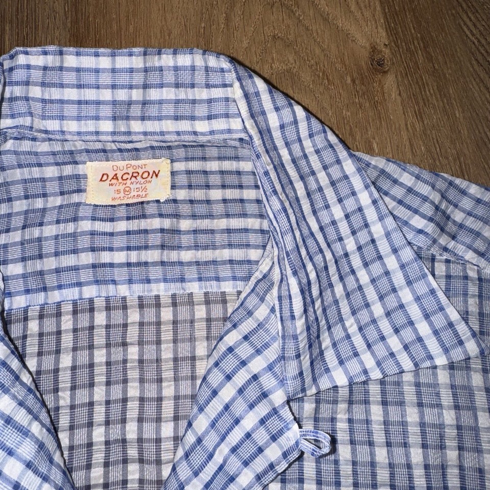 1950s Dupont Shirt Dacron Nylon Loop Collar Sheer Vtg Atomic MCM 50s ...