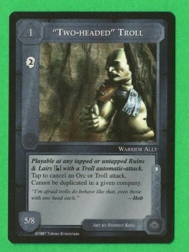 Middle-Earth CCG MECCG "Two-headed" Troll The Lidless Eye LE LOTR Rare ...
