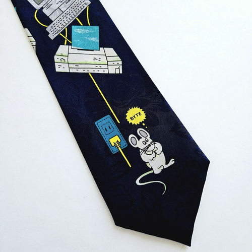 Vintage Novelty Necktie Byte Mouse Computers Tech Geek Office Nerd ...
