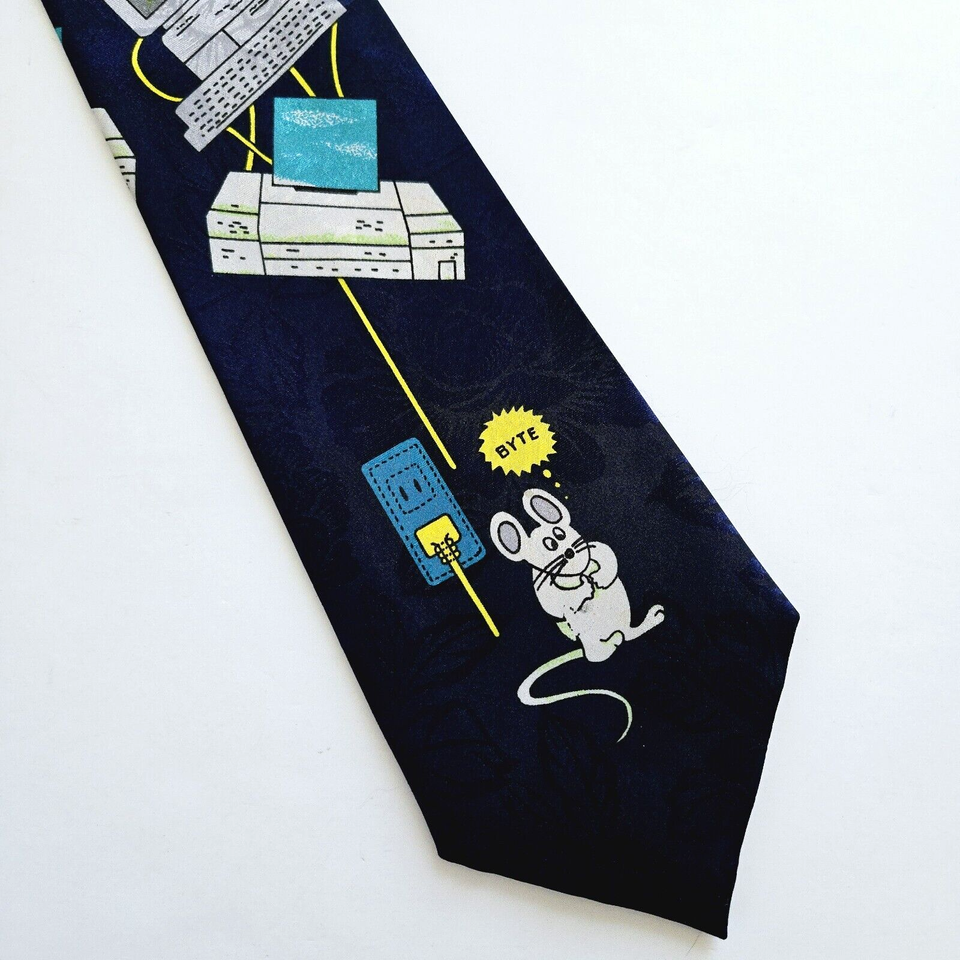 Vintage Novelty Necktie Byte Mouse Computers Tech Geek Office Nerd ...