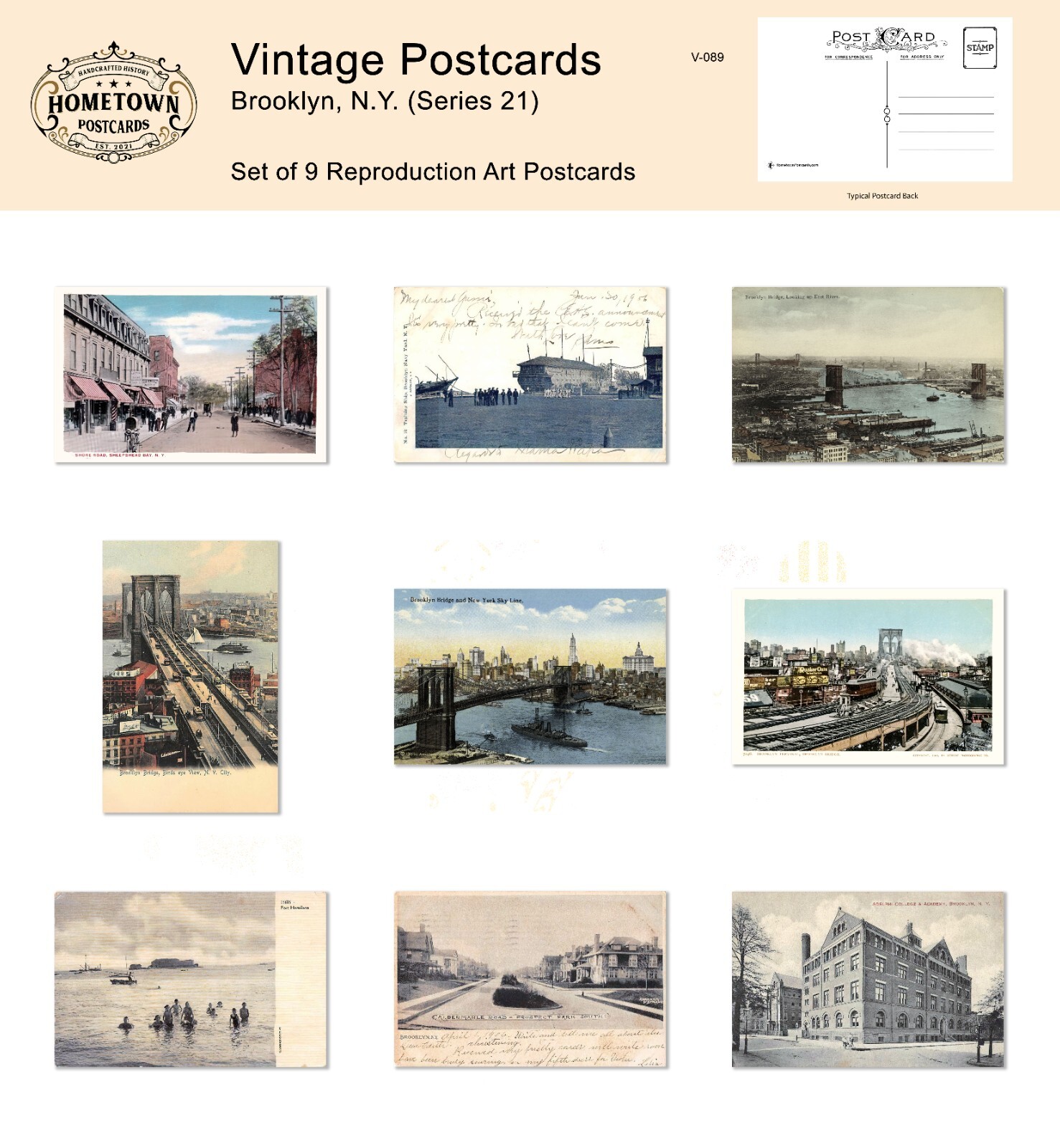 Brooklyn, NY (Series 4) Lot of 9 Rare Antique Repro Postcards | eBay
