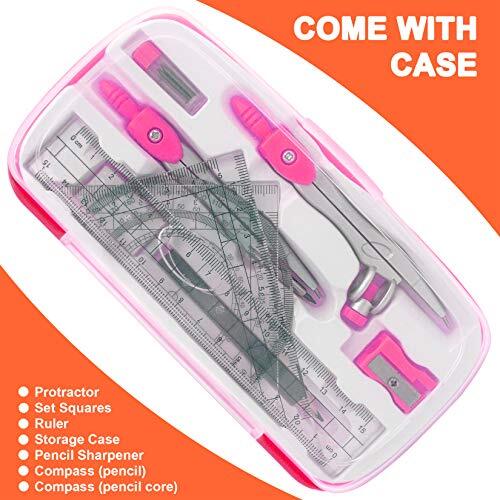 Math Geometry Kit Protractor for Students and Compass Set in Carry Case ...