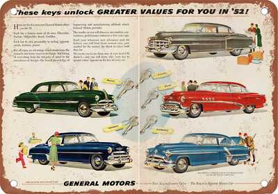 METAL SIGN - 1952 GM Vintage Ad 01 - Old Retro Rusty Look | eBay