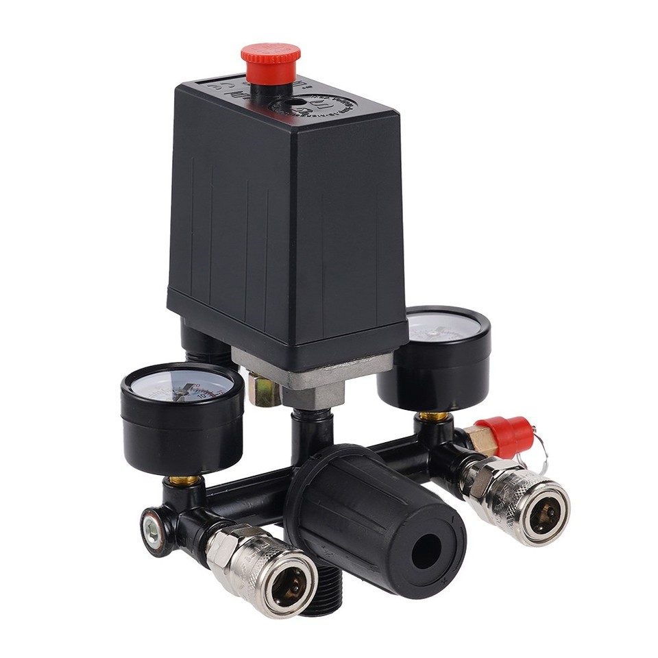 Air Compressor Pressure Control Switch Valve Manifold Regulator w ...