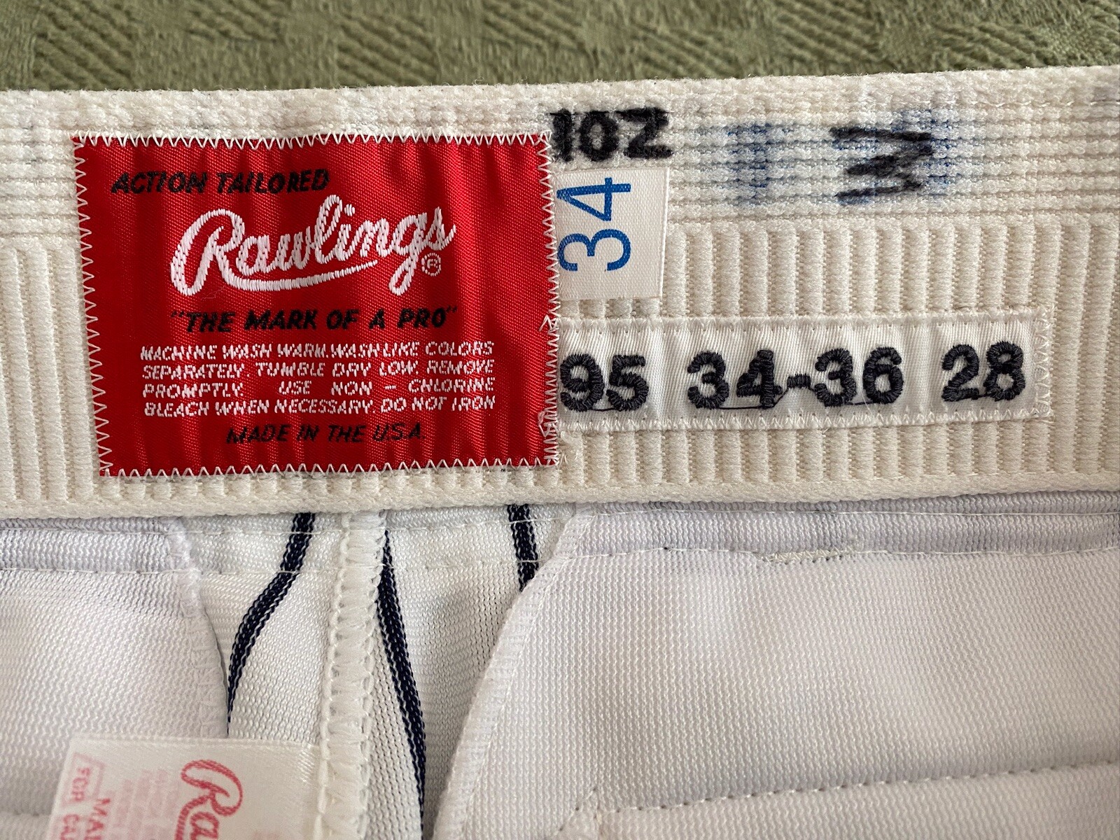Rawlings Navy Pinstripe 1995 Game Worn Pro MLB Baseball Pants USA 34 ...