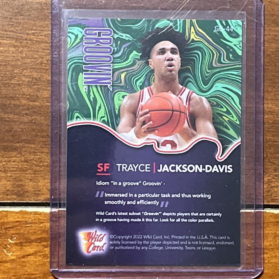 TRAYCE JACKSON-DAVIS 2021-2022 WILD CARD GROOVIN SP RC /99 PURPLE ...