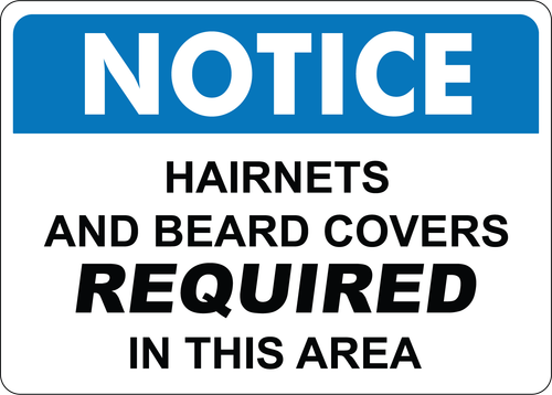 OSHA NOTICE: HAIRNETS AND BEARD COVERS| Laminated Vinyl Decal Sticker ...