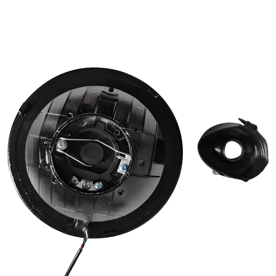 7" Inch Round RGB LED Halo Glass Lens Diamond Cut Angel Eyes Headlights ...