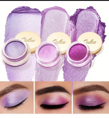 Oulac Waterproof Purple Cream Color Eyeshadow Highlighter Moisturizing ...