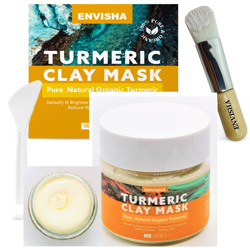 Turmeric Clay Facial Skin Mask Acne Pore Cleansing 120g with FREE SPOON ...