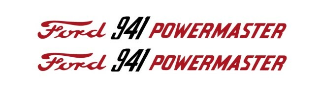 Ford POWERMASTER 941 Tractor Hood Decal kit Graphics Stickers Emblem ...