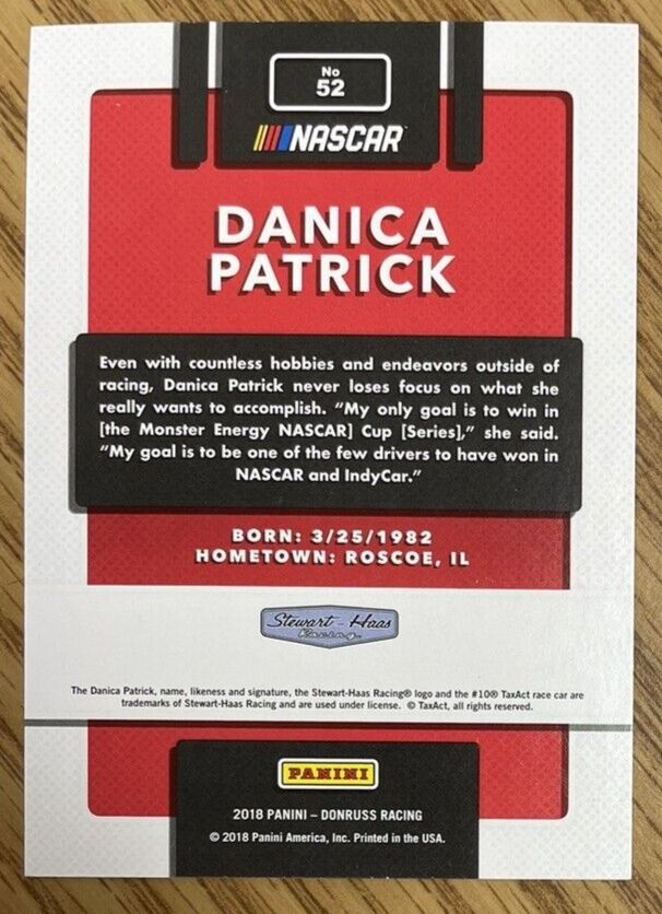 DANICA PATRICK - 2018 Donruss - Card 52B - Photo Variation - Name ...
