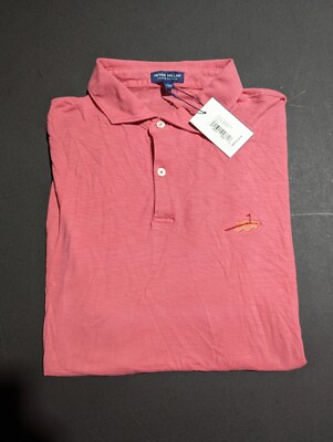 NWT MEN'S PETER MILLAR CROWN CRAFTED POLO, SIZE: L, COLOR: RPEAR (RED ...