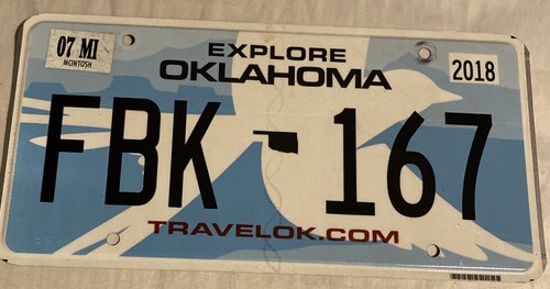 Oklahoma License Plate FBK-167 Explore Oklahoma | eBay