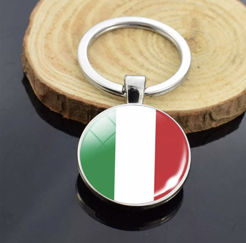 Keyring Flag Country Double Sided Glass Keychain European Flags Car ...