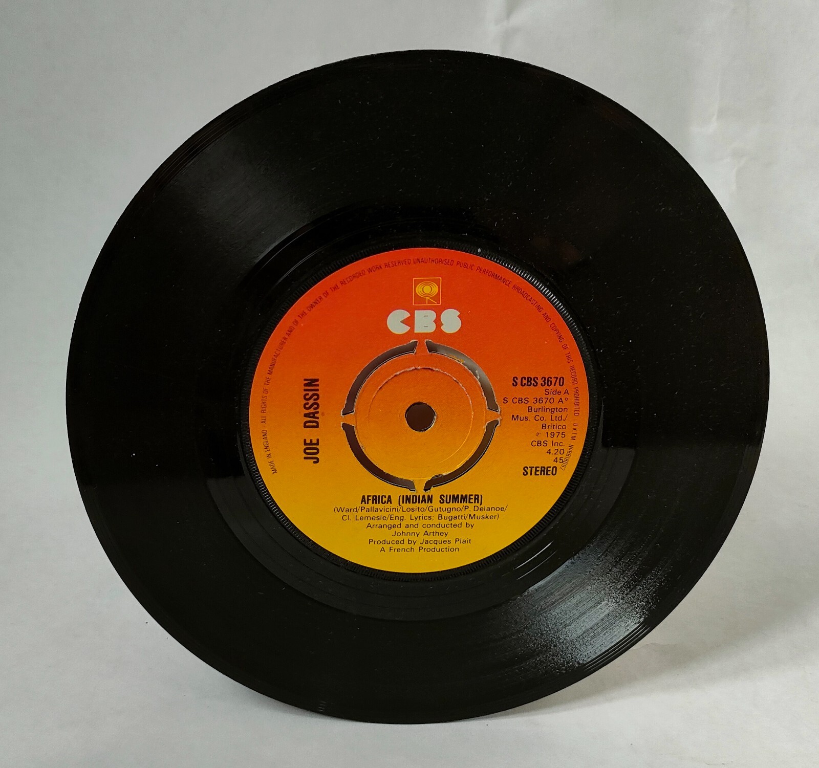 Joe Dassin - Afrique/Sunday Times - Disque Vinyle De 7 Pouces | eBay