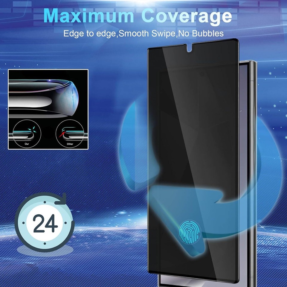 Tempered Glass Privacy Screen Protector for Samsung Galaxy S25 Ultra ...