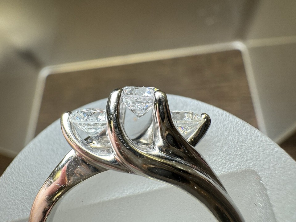 Beautiful 14k White Gold Past Present Future Ring | eBay
