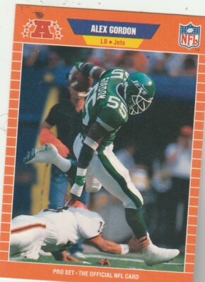 FREE SHIPPING-MINT-1989 Pro Set Alex Gordon #296 JETS PLUS BONUS CARDS ...