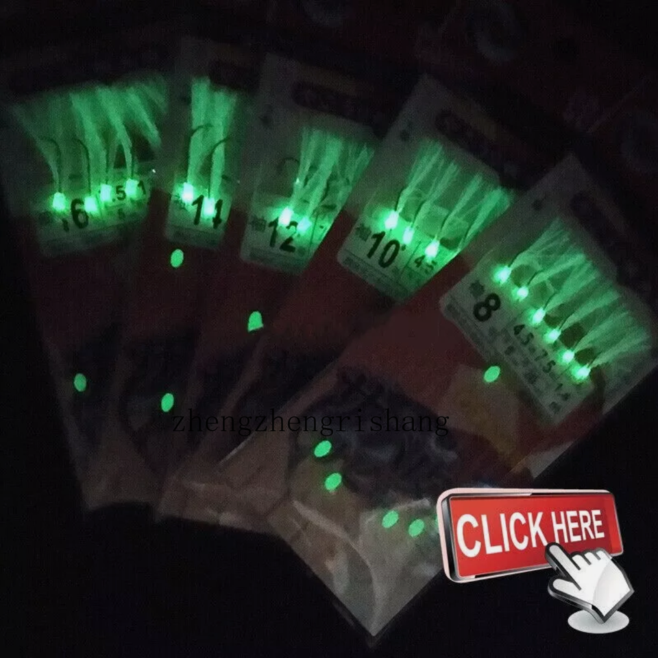10 Pack Sabiki Bait Rigs 6 Hooks Saltwater Fishing Lure Size 8# 10# 12 ...