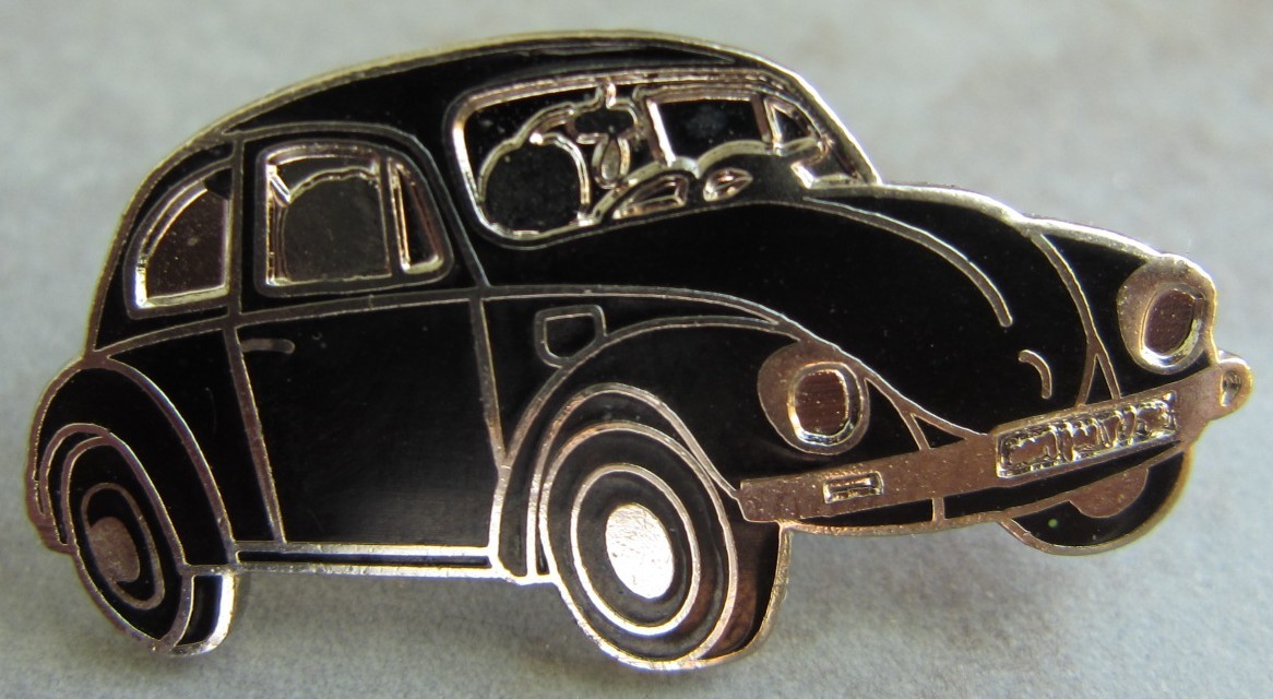 Volkswagen Pin / Pins: VW Käfer - emailliert - Vorderansicht - schwarz ...