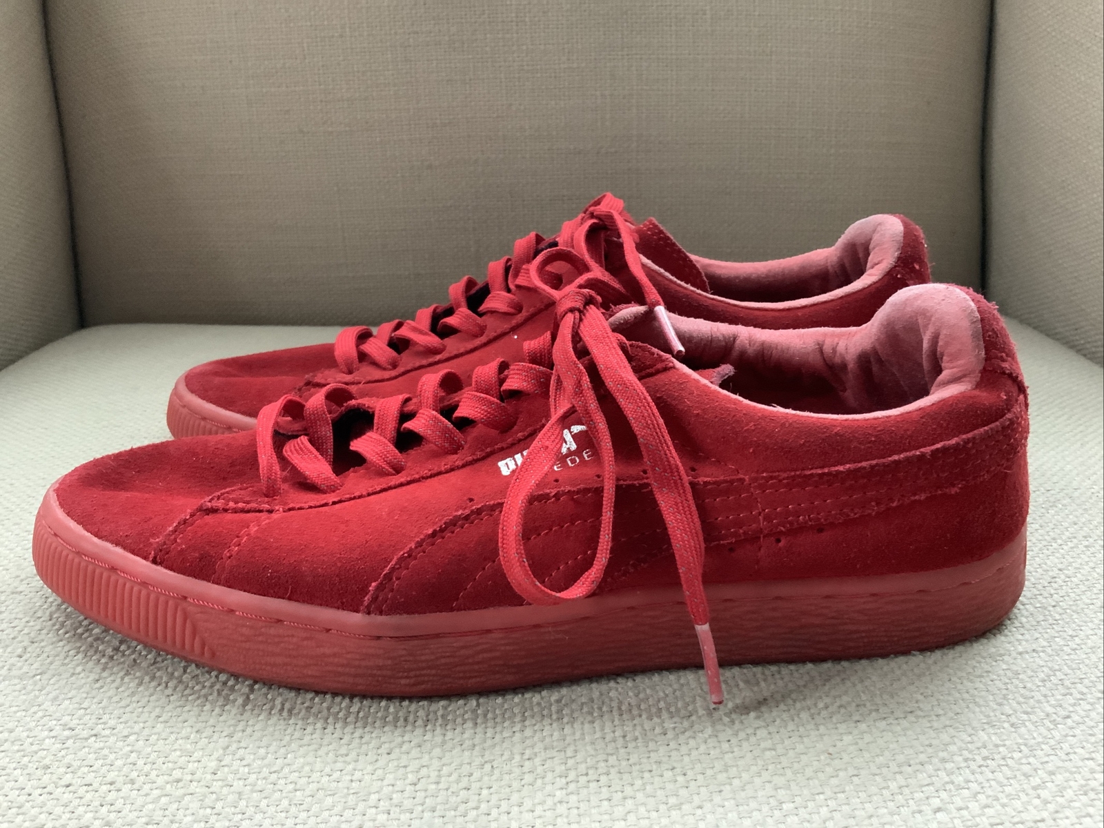 Puma Red Suede Sneakers Trainers US Womens 9.5 - Gem