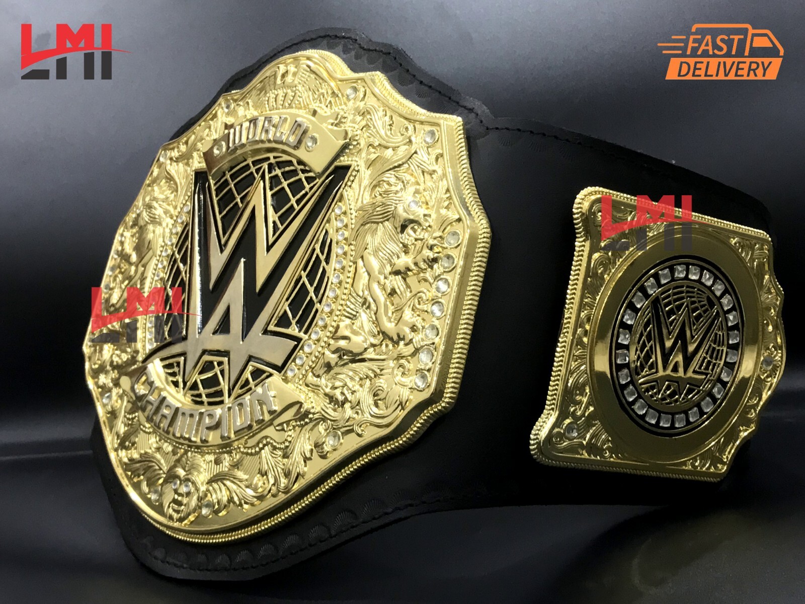 World Heavyweight Championship Belt 6mm Brass Diecast Wrestling Title ...