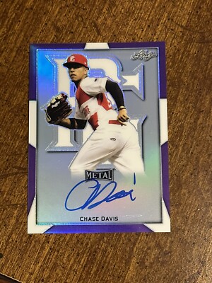 CHASE DAVIS 2019 LEAF PERFECT GAME Purple AUTOGRAPH #20/25 St. Louis ...