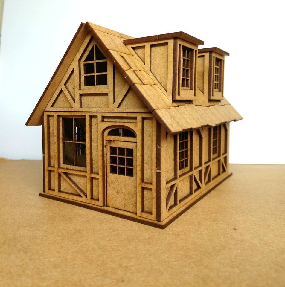 28mm War-game Tudor Style Small House 2mm MDF Laser Cut Kit FPM2 | eBay UK