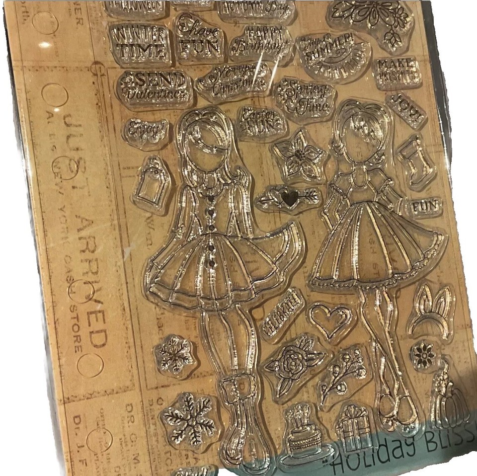 Julie Nutting Paper Doll Stamps | Marisol, Aidan, Skylar, Holiday Bliss ...