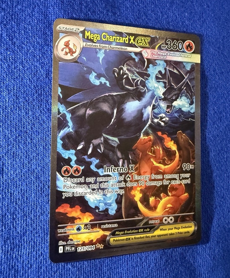 Mega Charizard X ex SIR 125/094 Phantasmal Flames English 2025 Pack ...