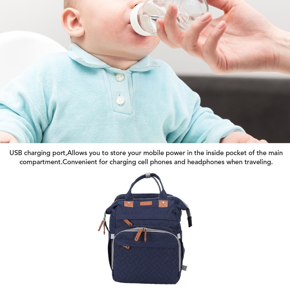 Diaper Bag Foldable Multifunctional Baby Diaper Backpack With USB ...