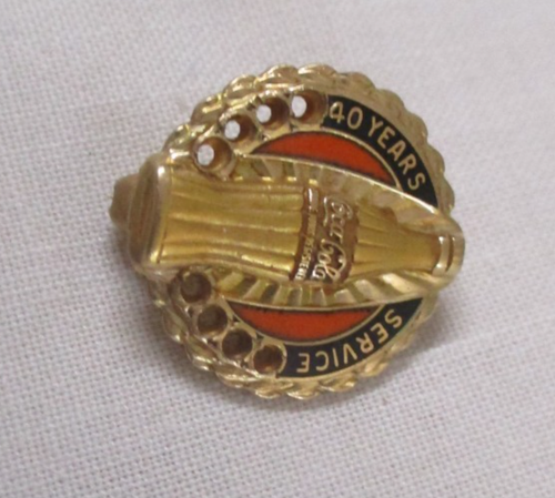 COCA COLA 40 YEAR SERVICE PIN 10K WITH STONES MISSING PIN | eBay