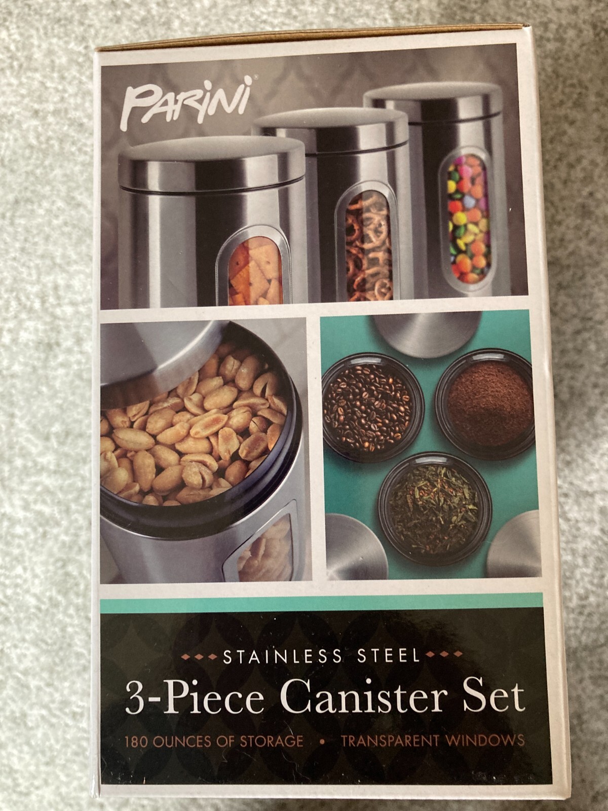 PARINI 3-piece Stainless Steel Storage Canister Set for sale online | eBay