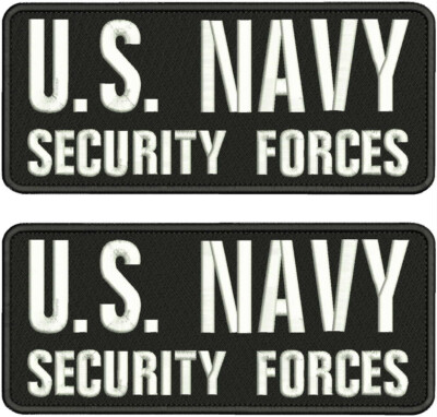 US NAVY SECURITY FORCES EMB PATCH 4X10 HOOK ON BACK BLACK/WHITE | eBay