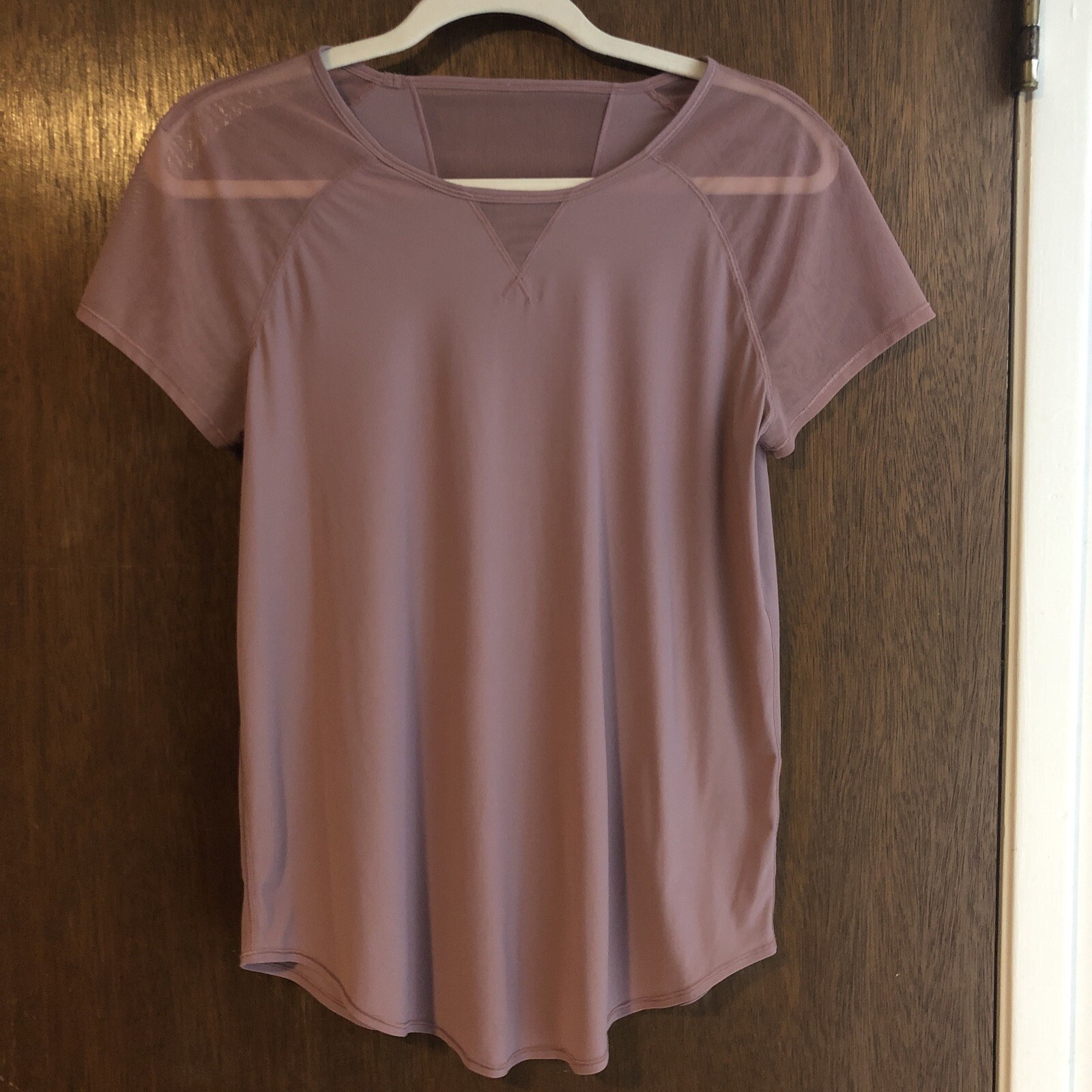 lululemon mix and mesh short sleeve tee quicksand maeve pink yoga cross ...