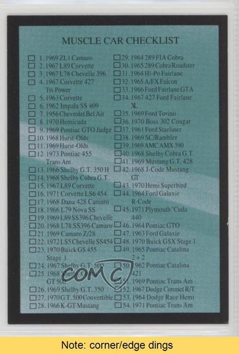 1991 Performance Years Muscle Cards Checklist #102 READ 0w8 | eBay