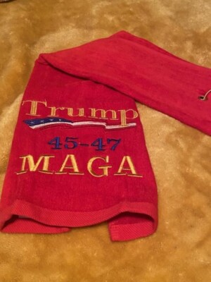 TRUMP 45-47 MAGA HANDCRAFTED GOLF TOWEL VELOUR HIGH QUALITY | eBay
